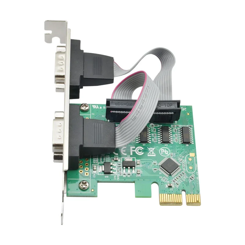 Pci E 직렬 카드 Rs232 Com 포트 듀얼 직렬 포트 카드 Pci E Rs232 9 핀 직렬 포트 카드 Pci 직렬 포트 확장 카드컴퓨터 케이블 And 커넥터