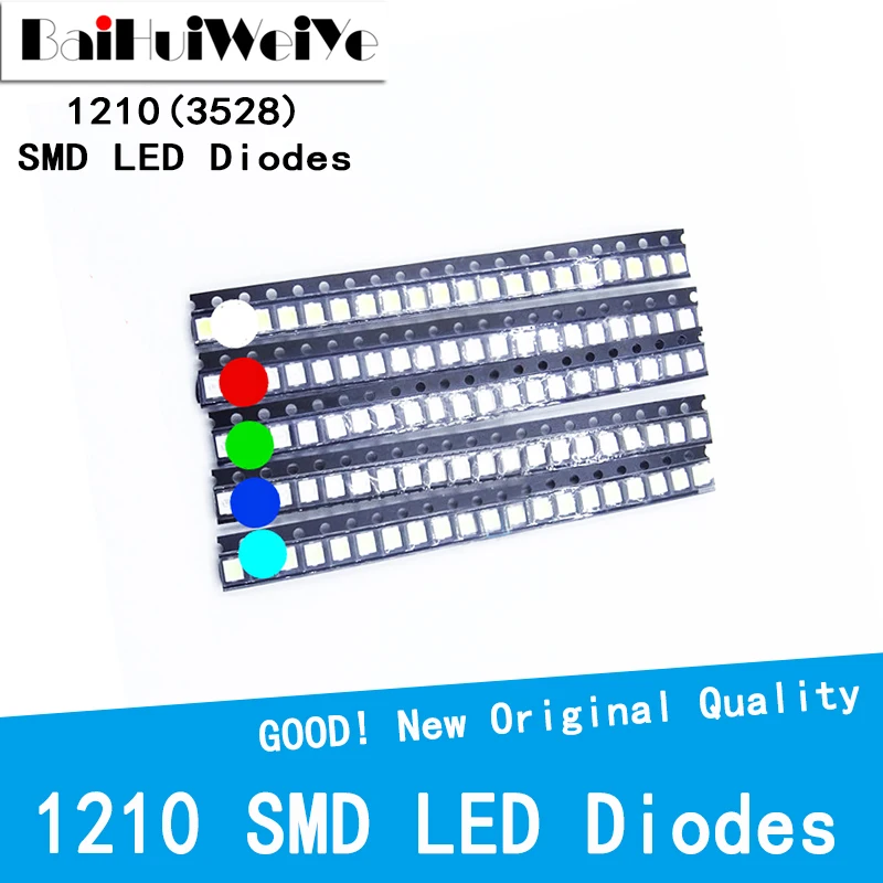 100PCS-LOT-1210-3528-Highlight-SMD-LED-Diode-Diodo-3V-3-2V-White-Red ...