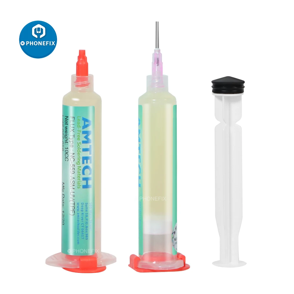 10cc-AMTECH-NC-559-ASM-Lotpaste-Spritze-Fl-ssigkeit-Flux-f-r-Handy-BGA ...