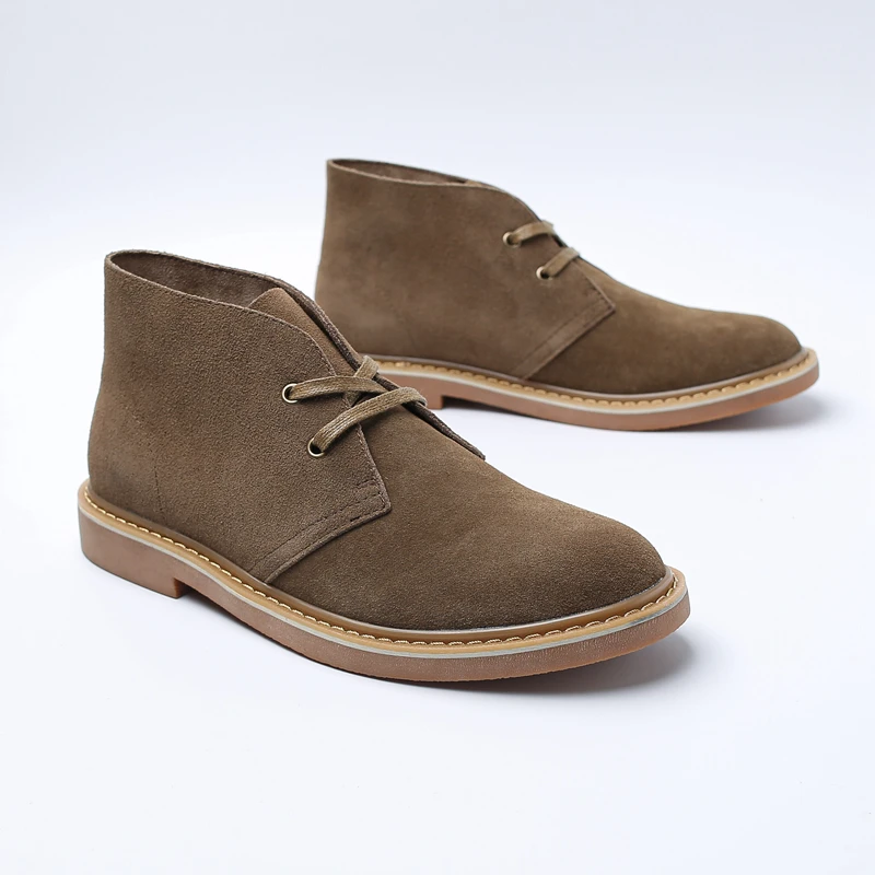2021 High Quality Spring Vintage Casual Men Boots Round Toe Lace-Up ...