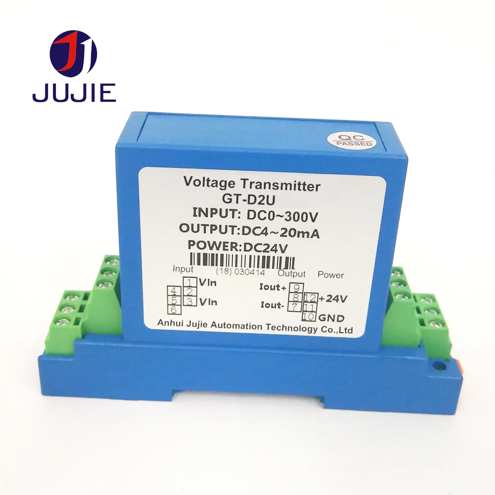 DC Voltage Transducer Voltage Sensor Transmitter Transformer Input 0-1000V DC Output 4-20mA DC ...