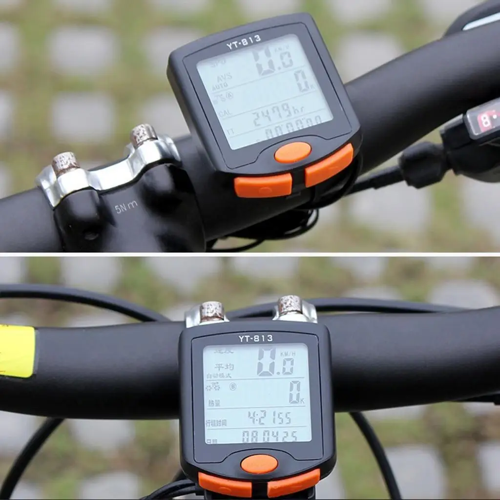24-Function-Wireless-Wired-Cycle-Computer-LCD-Display-Sensor-Road-Bike ...