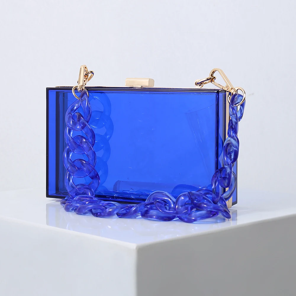 Women Royal Blue Bag Fashion Jelly Clutch Purses and Handbags Luxury ...