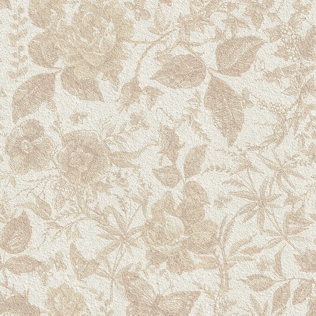 Cream Floral Wallpaper