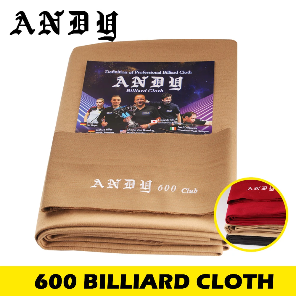 ANDY 600 High Quality Billiard Pool Table Cloth for 70% Wool 30% Nylon ...