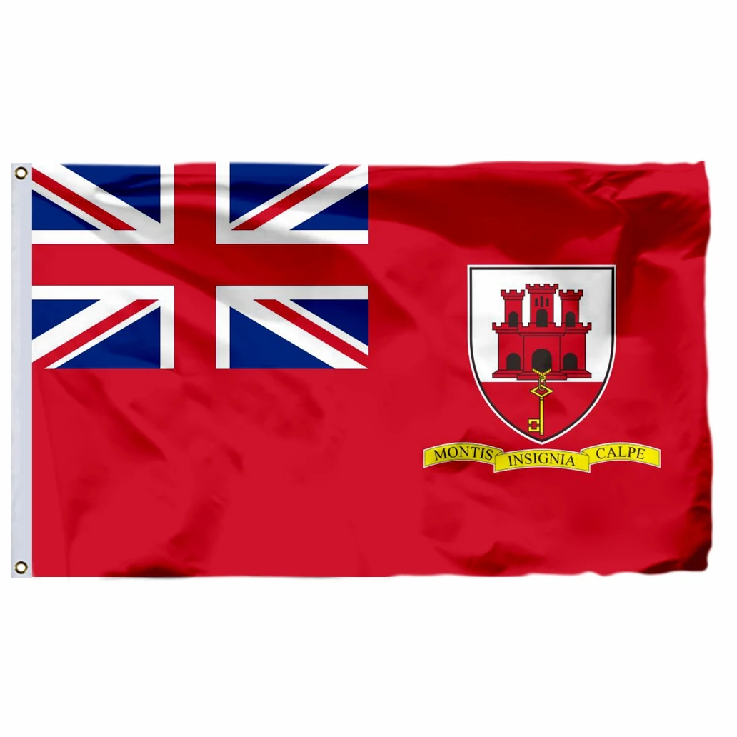UK Civil Ensign Of Gibraltar Flag 60x90cm 21x14cm Banner 100D Polyester ...