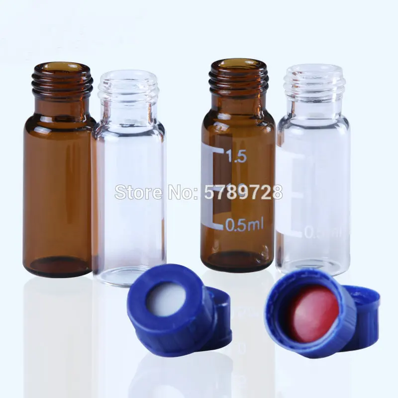 100pcs-clear-brown-Chromatography-Vial-With-screw-Cap-Automatic-Parse ...