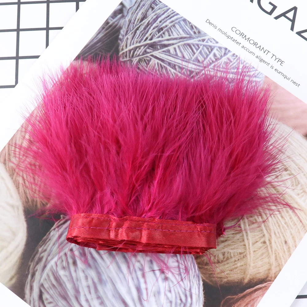 1 Meter Dyed Colorful Marabou Feathers Trim Fringe Clothing Sewing ...