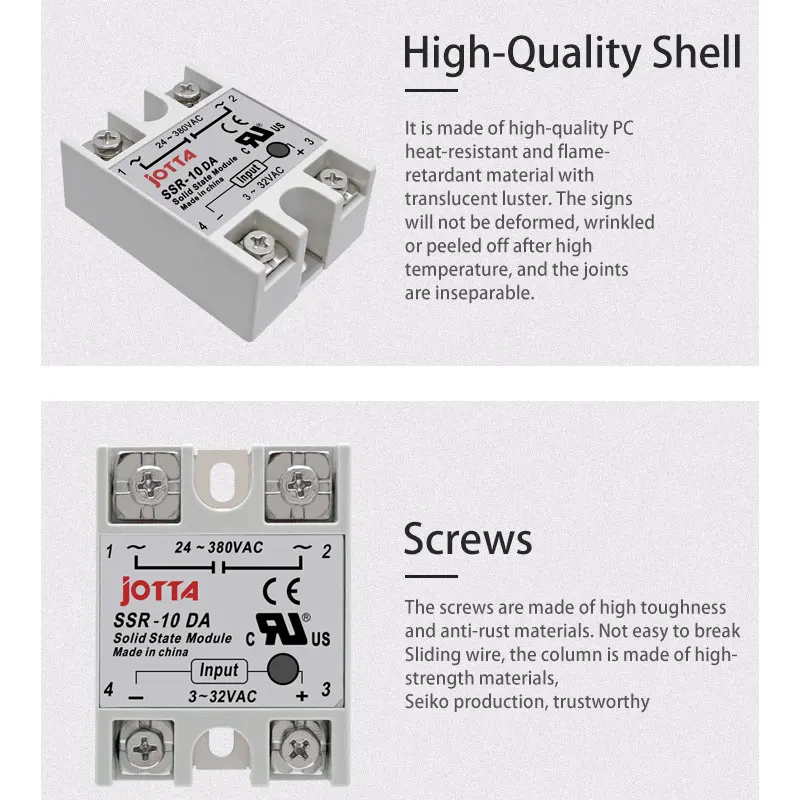 Ssr -10da/25da/ 40da Dc Control Ac Ssr White Shell Single Phase Solid State Relay - Relays ...