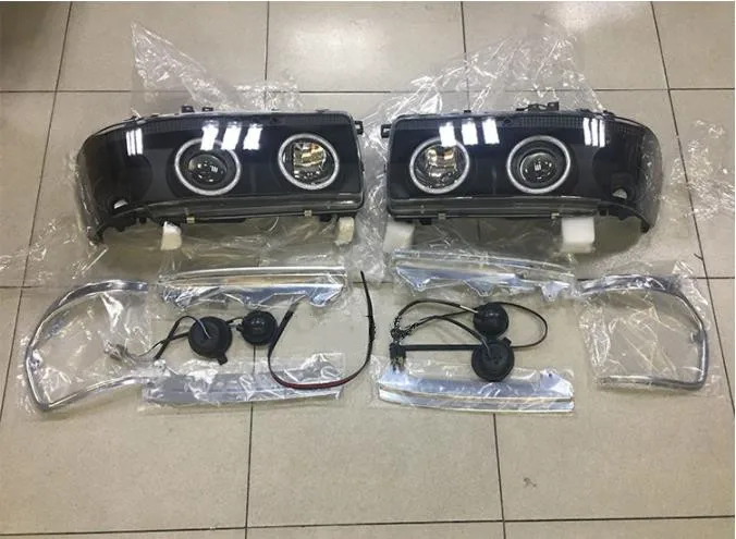 LED rear tail lamp headlight assembly Angel Eye for Toyota Land Cruiser ...