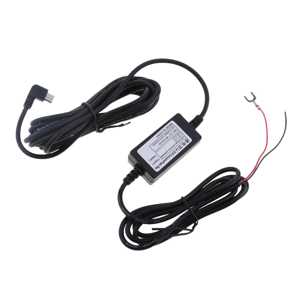 Car Dvr Exclusive Power Box Adapter Dc Power 90° Left Micro Usb Cable 3 ...