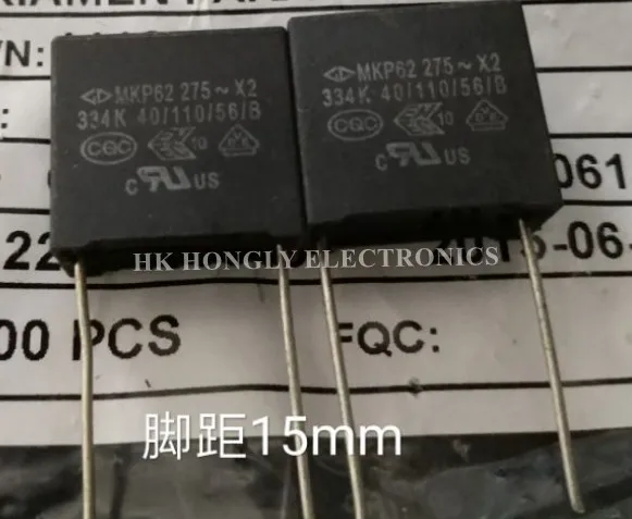 10PCS MKP62 275V X2 334K 824K 0.33UF 0.82UF 275VAC P=15mm Film Capacitor