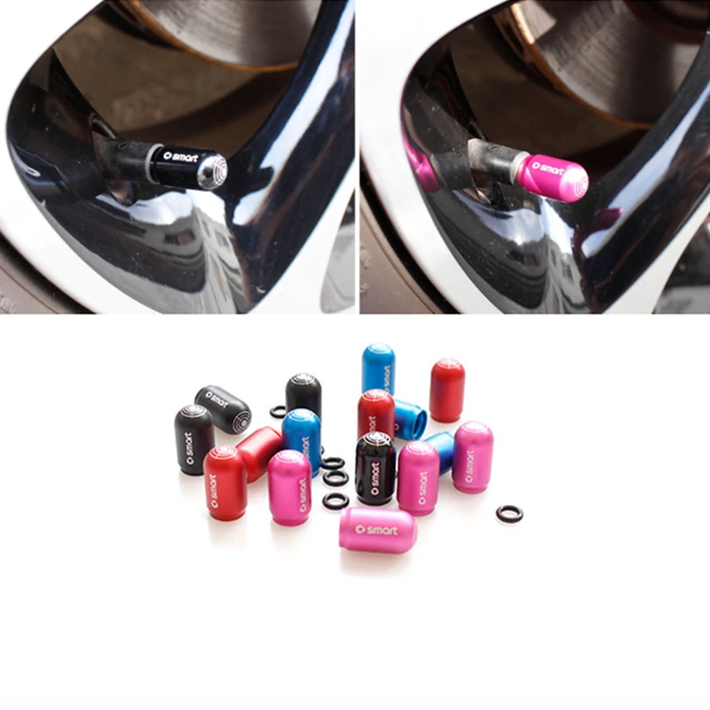 4Pcs Car Tire Valve Cap For Mercedes Smart 450 451 453 Fortwo Forfour ...