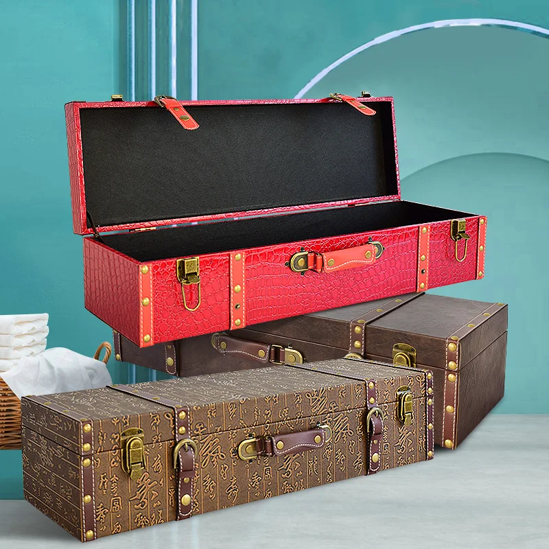 Vintage-Antique-Craft-Organizer-Home-Portable-Long-Wooden-Box-Large ...