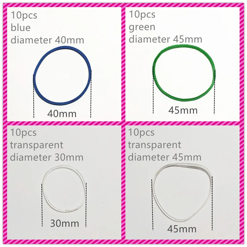 16 kinds 10pcs/set Rubber Band Pulley Transmission Engine Drive Round ...