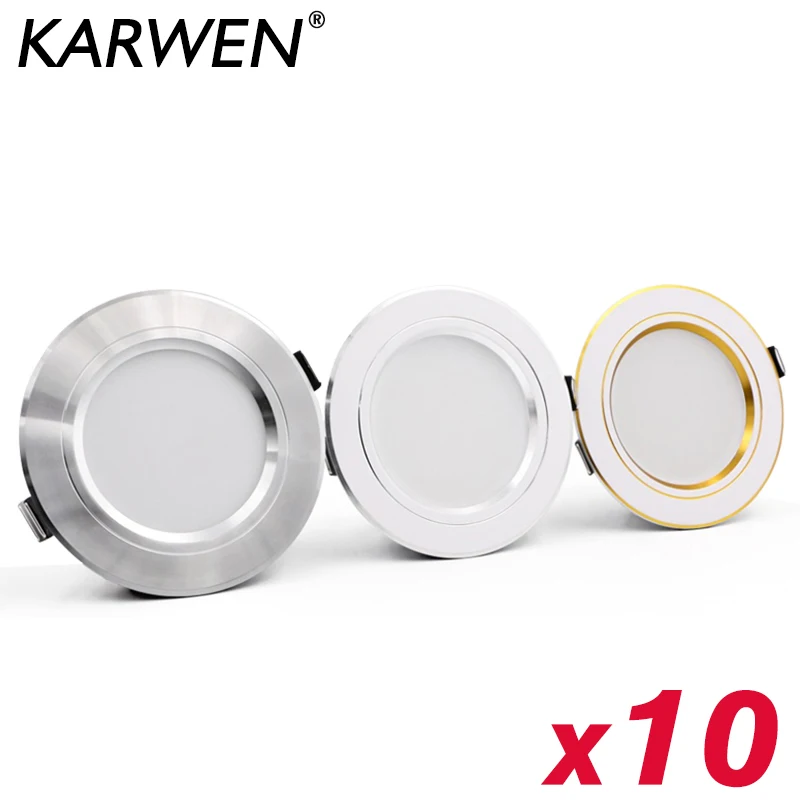 Luz de led para teto, 10 refletores, luz para interiores, dourada ...