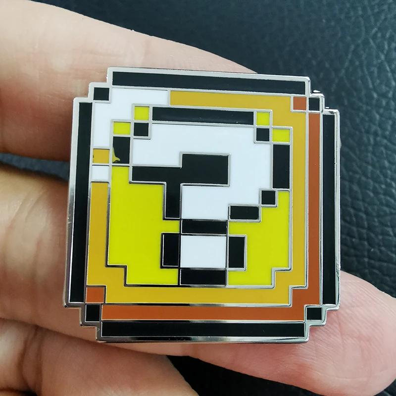 Game-Question-Mark-Badge-square-yellow-box-Brooch-shoot-for-the-moon ...