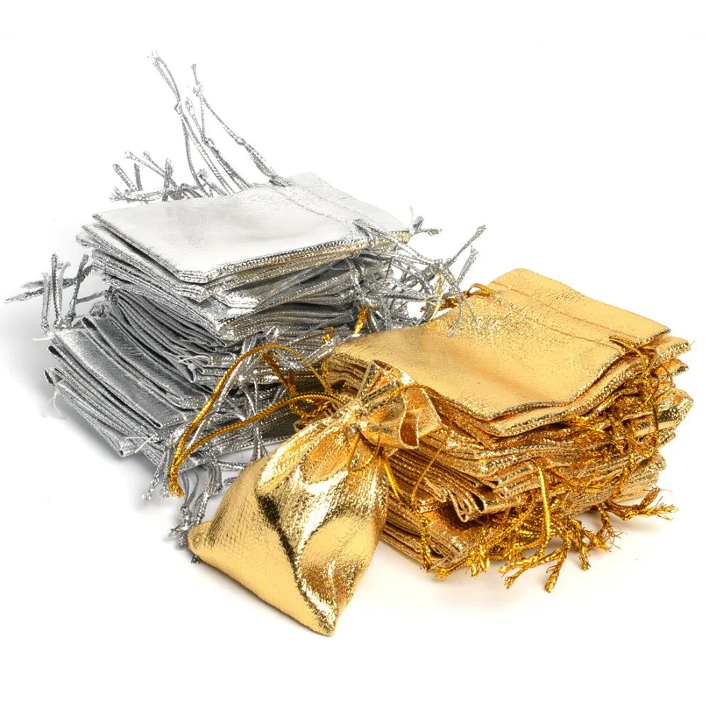 50Pcs/lot 7x9cm 9x12cm Gold Silver Color Adjustable Jewelry Packing ...