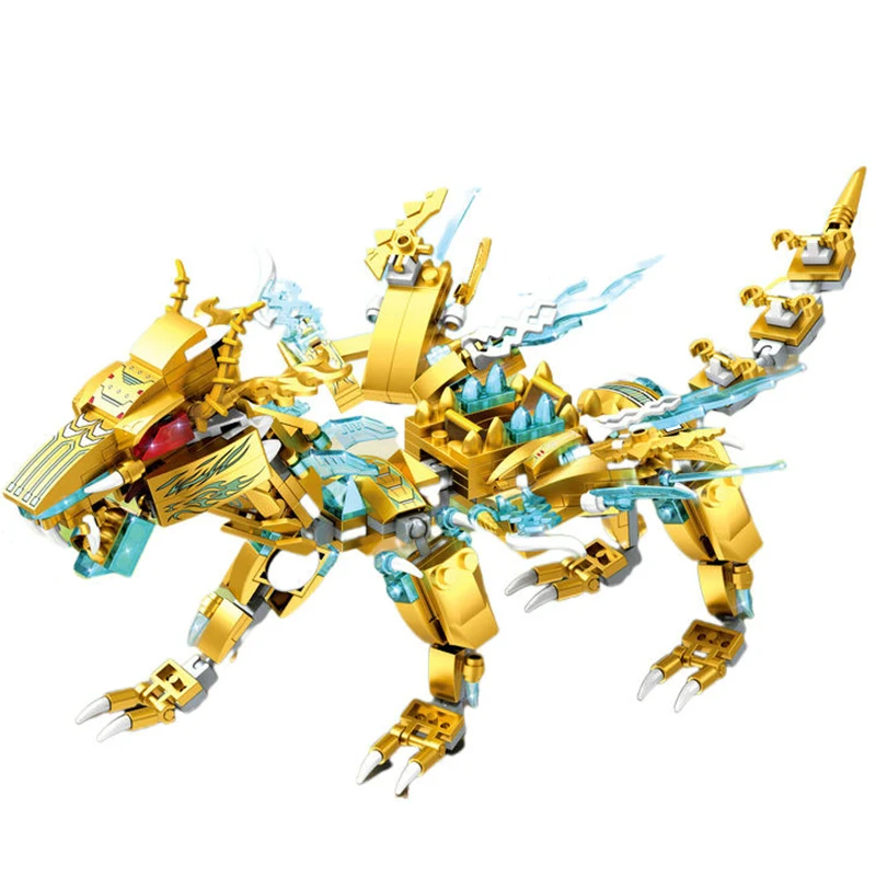 Block Golden Dragon | Model Sets Bricks | Dragon 3 Bricks | Building ...
