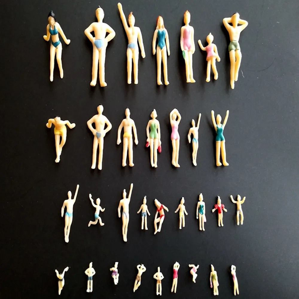 1:150-1:50 Scale DIY Miniature Swimming People Painted Figures Sand ...