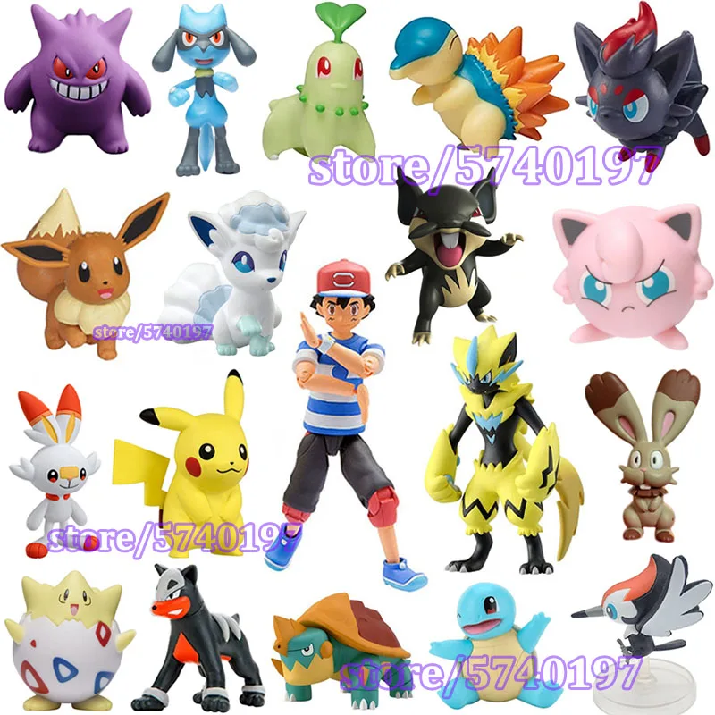 Sword Shield Pokemons Anime Figures Toy Clefair Zorua Komala Stufful ...