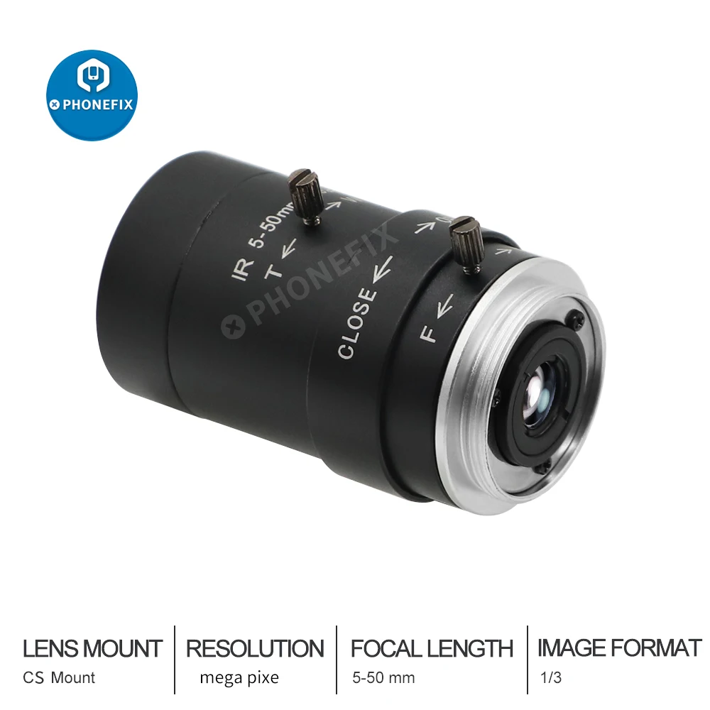Megapixel CCTV Lens 5-50mm F1.6 CS Mount 1/3" optical lens for CCTV ...