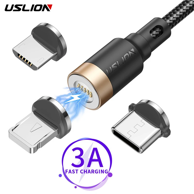 Uslion 3a Fast Charging Usb Cable Micro Type C Magnet Mobile Phone ...