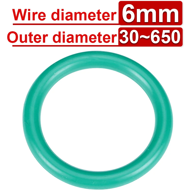Fluorine Rubber O-ring FKM Seal CS 6mm OD30mm-650mm Fluoro-oxygen O ...