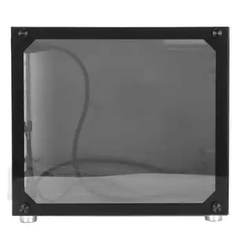 컴퓨터 케이스 미니 휴대용 소형 케이스, ITX 마더보드 데스크탑 컴퓨터 호스트 측 투명 케이스, 110-240V CPU 케이스 ...