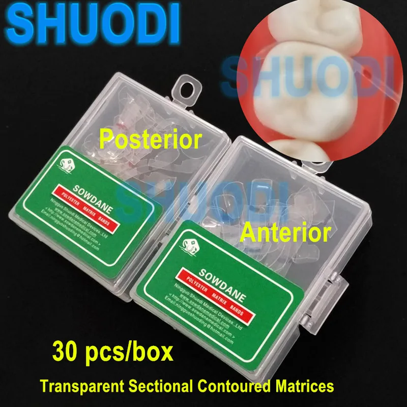 30-Pcs-box-Dental-Transparent-Sectional-Contoured-Matrices-Matrix ...