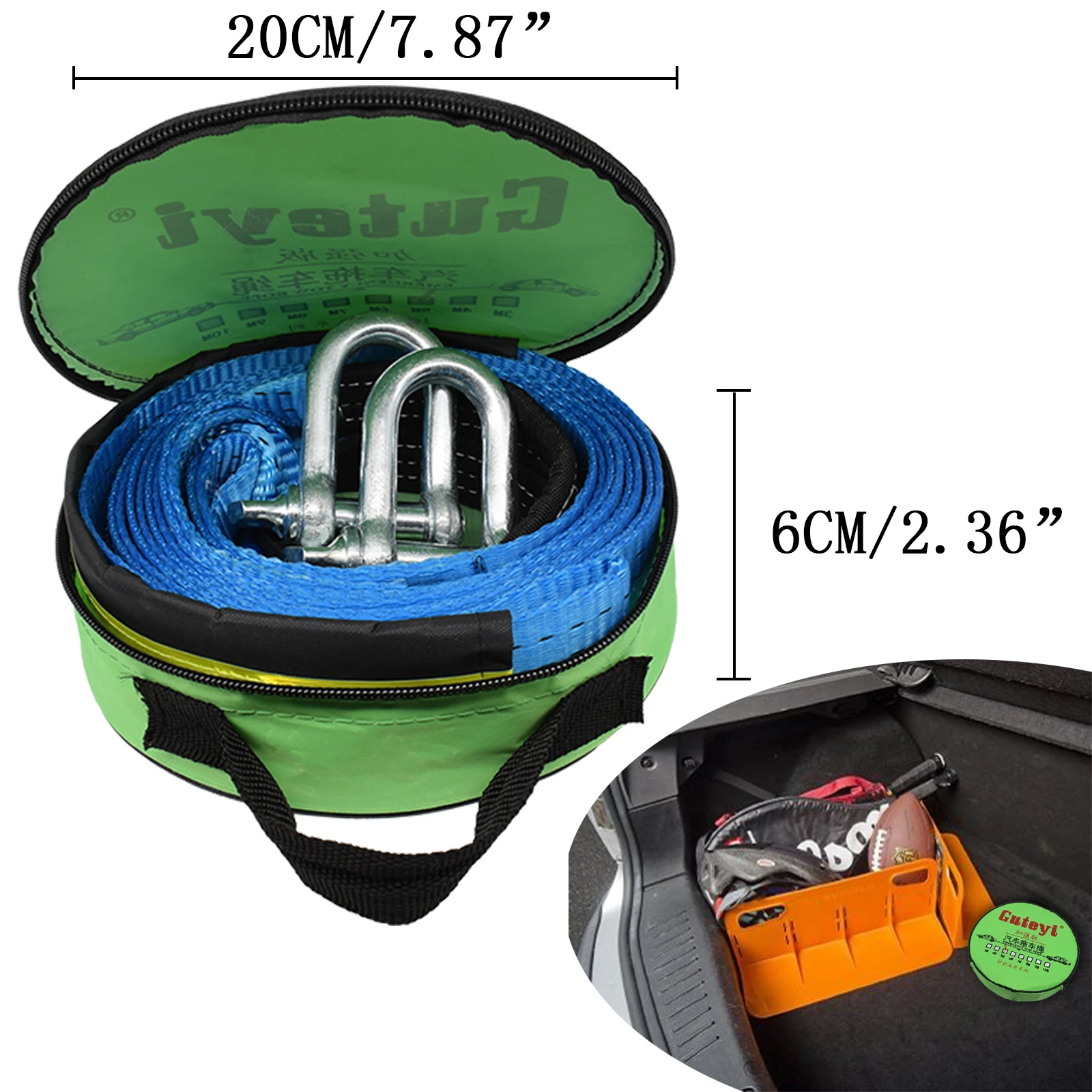 Corde de remorquage de treuil robuste de 5M-16 ',8 tonnes,sangle de ...