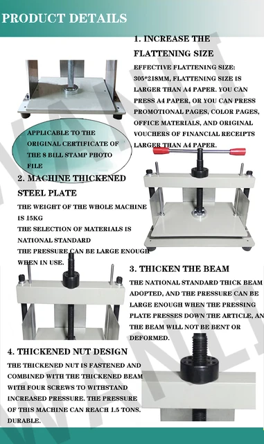 Book Binding Kits Paper Press Machine Book Flattening Machine For A4 A3 ...