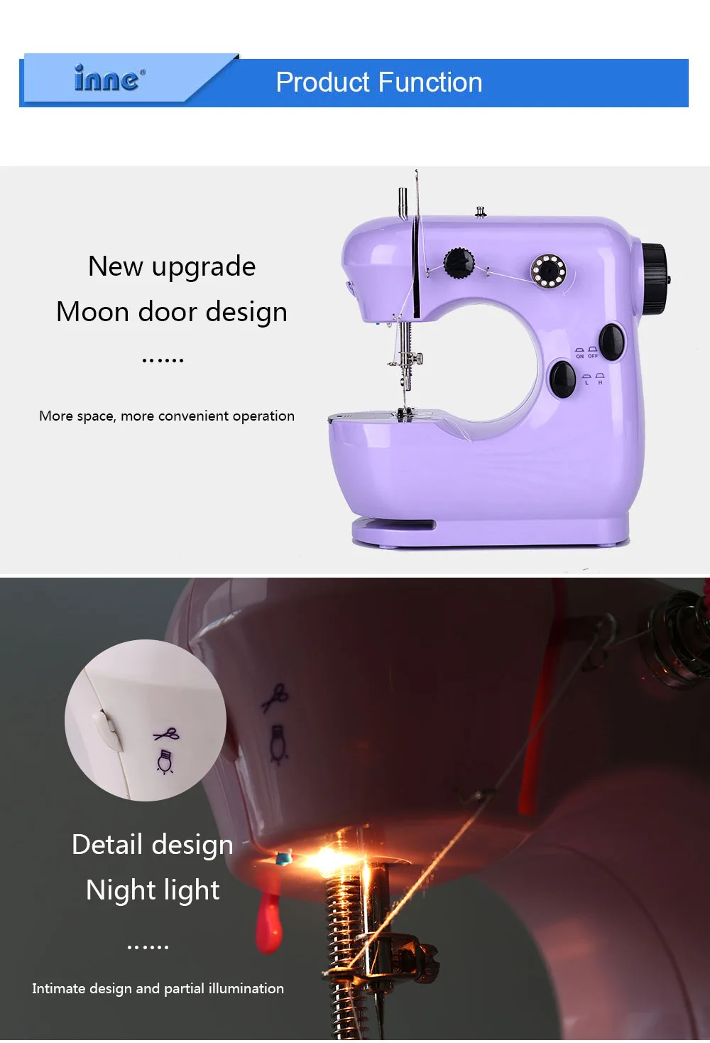 Machine à coudre,INNE-Mini Machine à Coudre Manuelle Portable,Travail ...