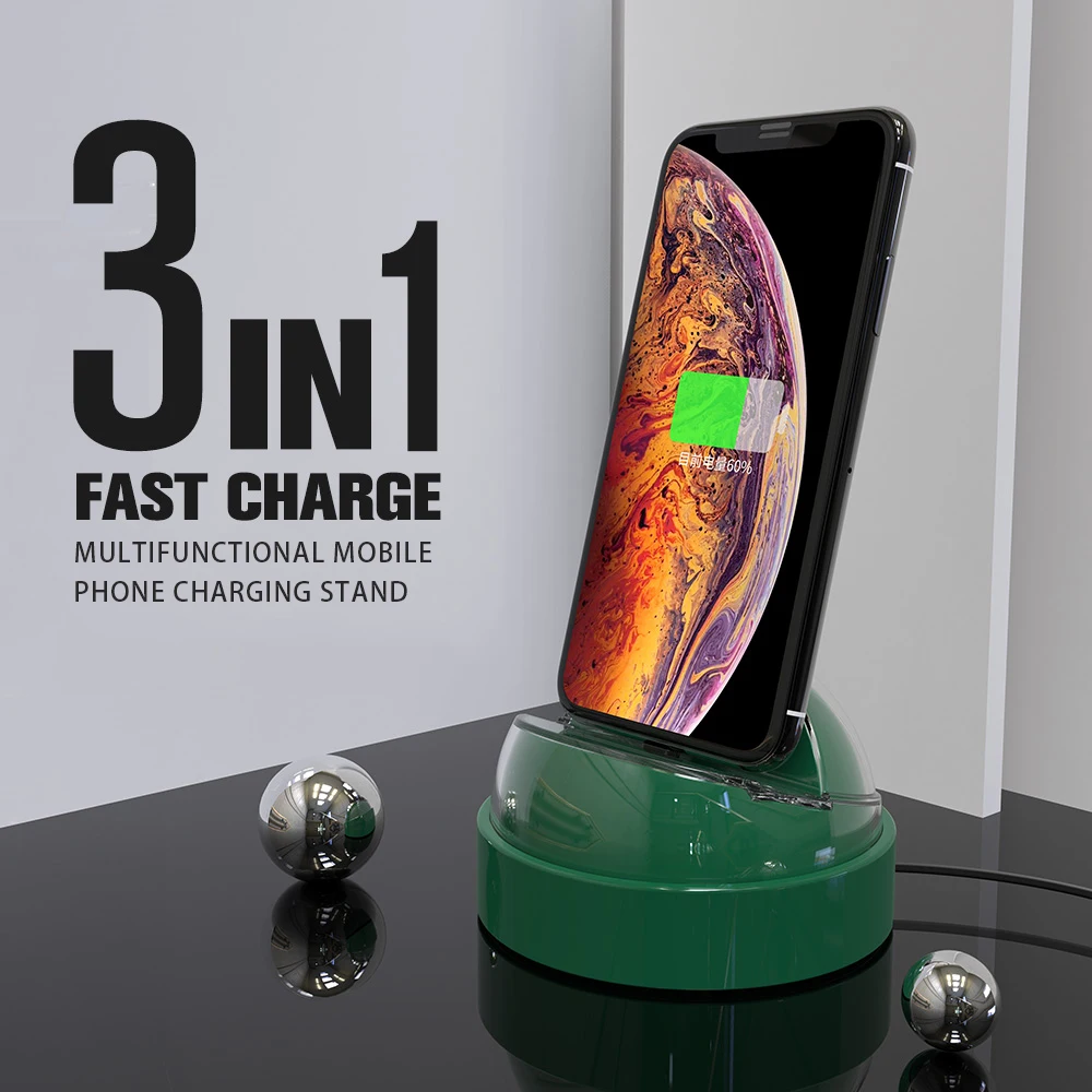 Mobile Phone Wireless Charging Stand Fast 3 In One Charge Three ...