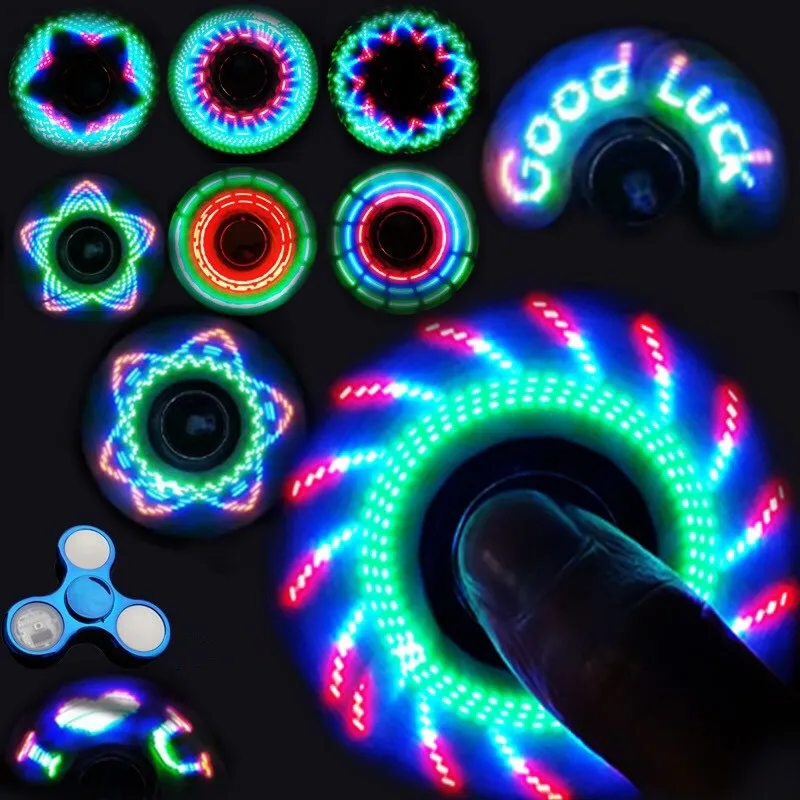Juguete de oficina para adultos, Spinner de dedo LED de mano, Metal ...