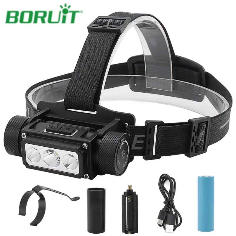 BORUiT-Super-Bright-LED-Headlamp-18650-21700-Battery-TYPE-C ...