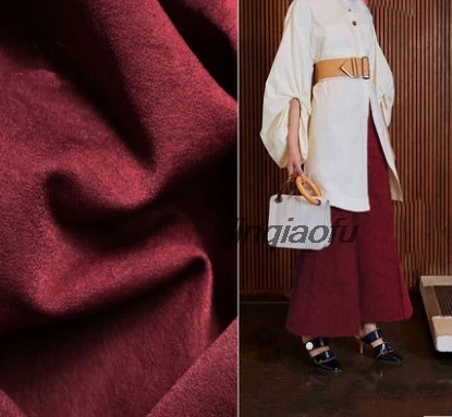 Wine-red-knit-elastic-double-sided-drooping-cotton-fabric-Creative ...