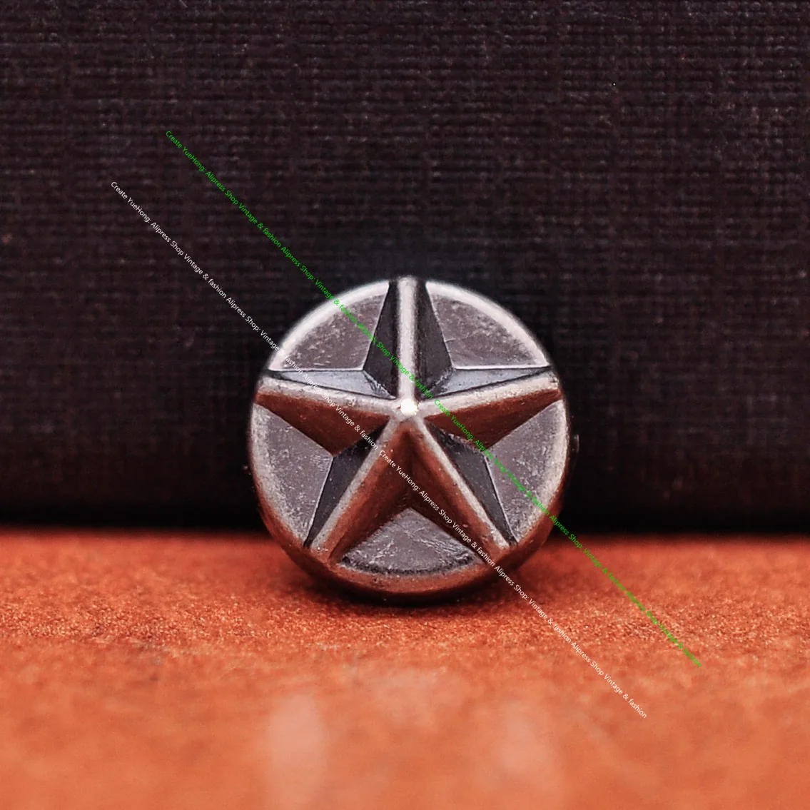 50PC-9-9mm-Antique-Silver-Plated-Round-Texas-Raise-Star-fastener-Rivet ...