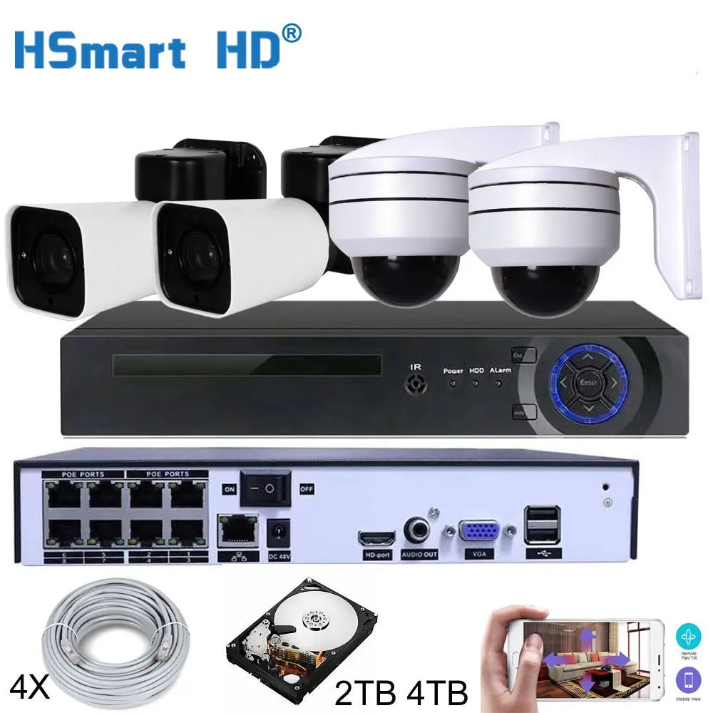 8ch 4k Hd Nvr 4tb 5.0mp Poe 5x Zoom Ptz Cctv Ip Camera System H.265 ...