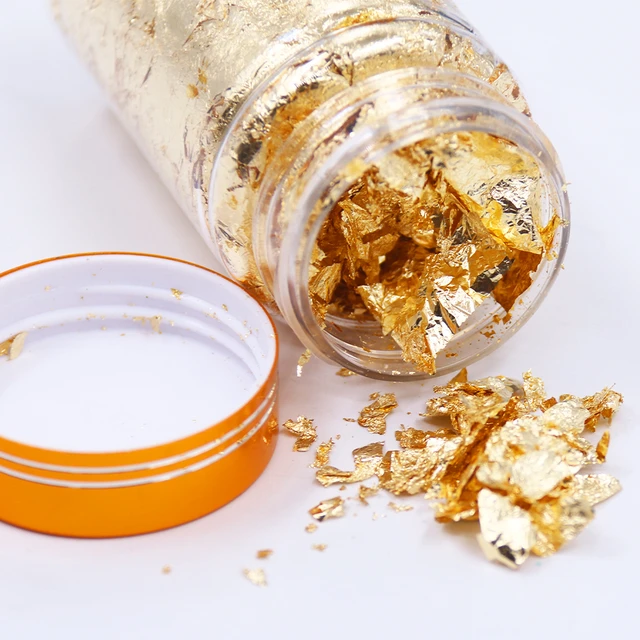 Gold Flakes In Jar