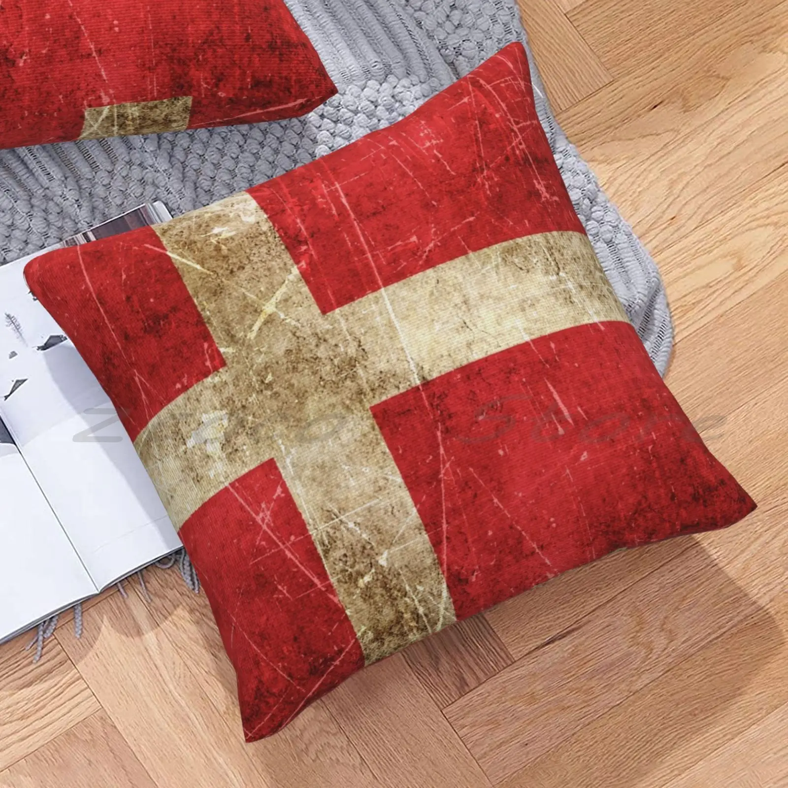 Vintage-Aged-And-Scratched-Danish-Flag-Pillow-Cover-Personalized-Diy ...
