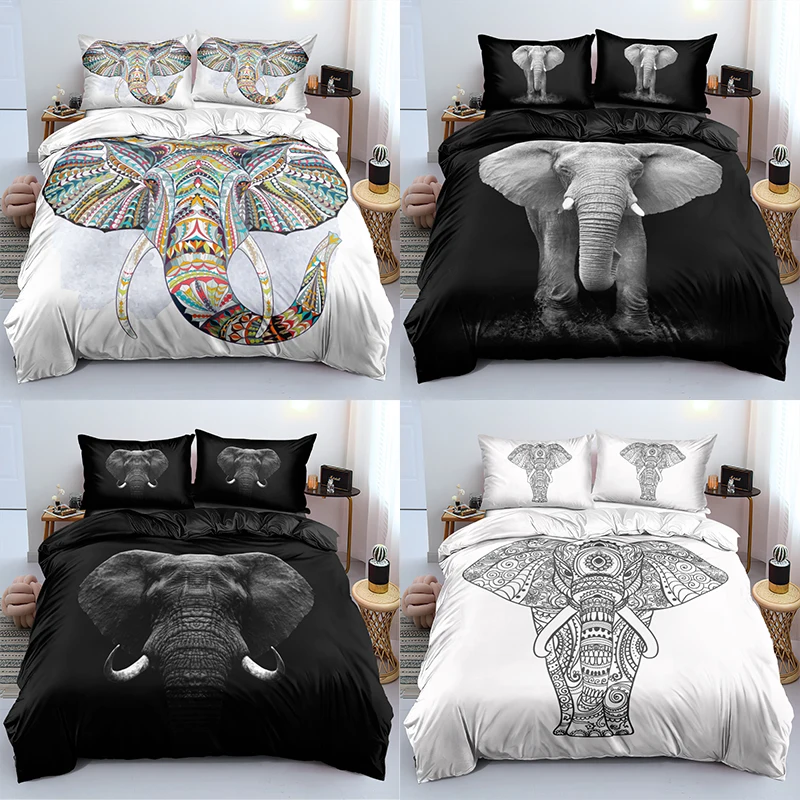 Elephant Bedding Set Duvet Cover Printed For Four Seasons High Quality ...