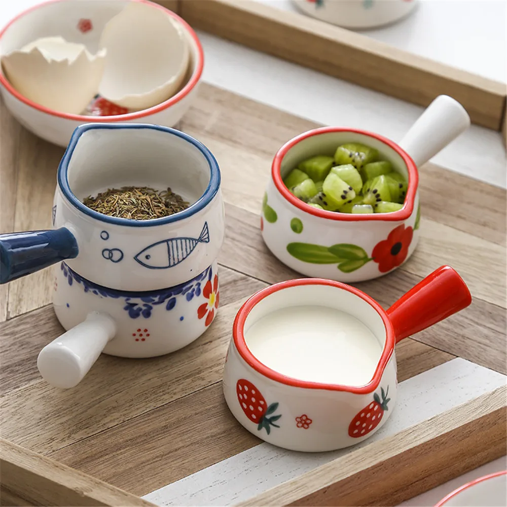 Ceramic Mini Sauce Pan Milk Jug Coffee Pot Fruit Cup Cookware Cute ...