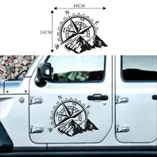 3D Car Sticker decorative 4x4 Compass Rose Navigate Mountain Offroad ...