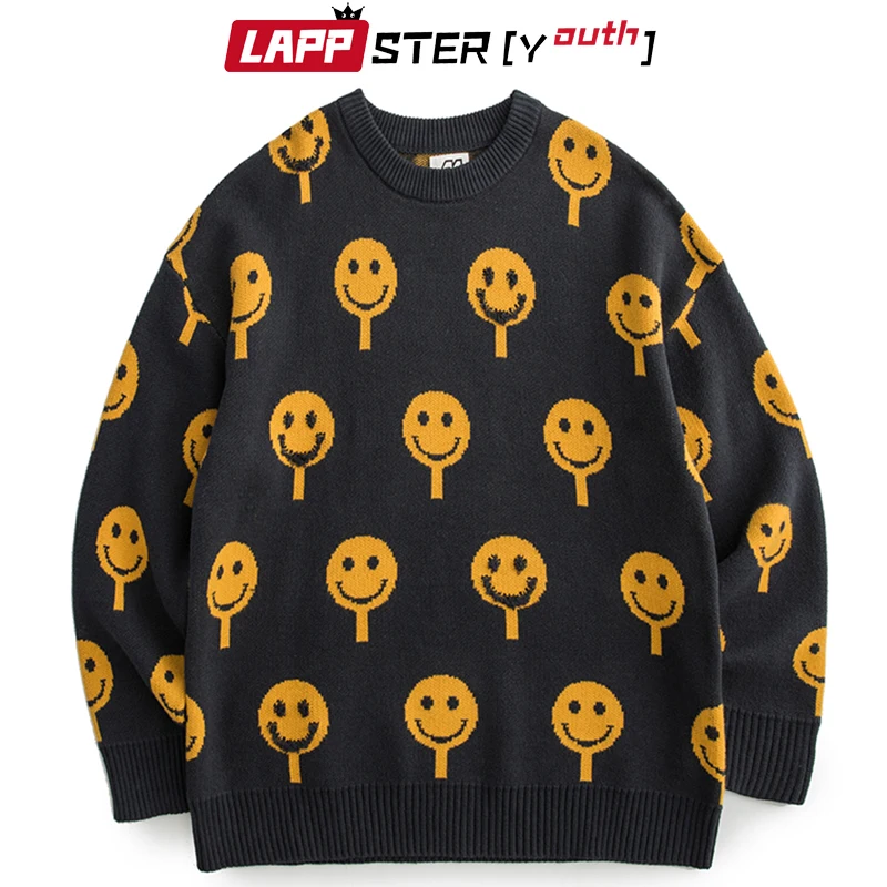 Lapper Homens Juventude Harajuku Smiley Face Pullovers 2023 Mens ...