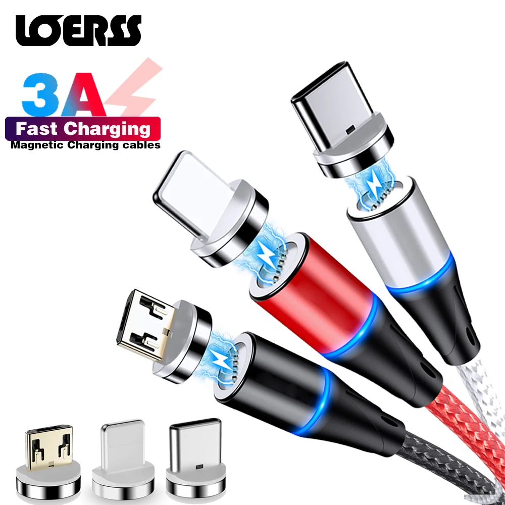 Cable magnético Micro Usb para IPhone 11, adaptador de carga rápida tipo C, Cable magnético para ...