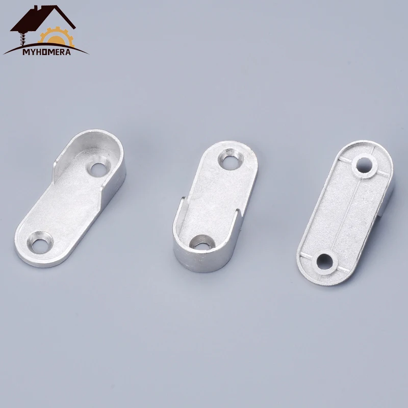 Myhomera 10Pcs 16mm Zinc Alloy Oval Wardrobe Rail Bracket Hanging Rod ...