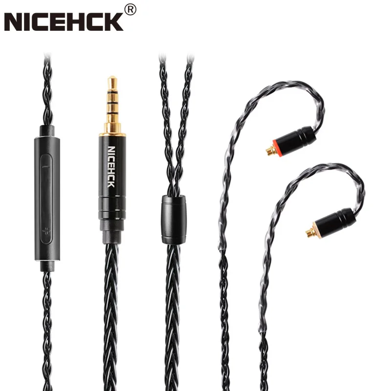 Nicehck Blackwheat 8 Core Silver Plated Copper Microphone Cable Mmcx ...