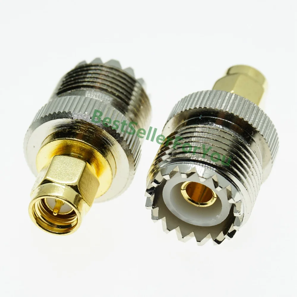 UHF SO 239 SO239 Female to SMA Male Plug Connector Coaxial RF Adapter ...