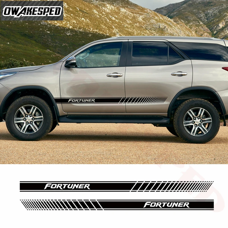 2PCS-Both-Side-Door-Decor-Stickers-For-Toyota-Fortuner-Car-Side-Stripes ...